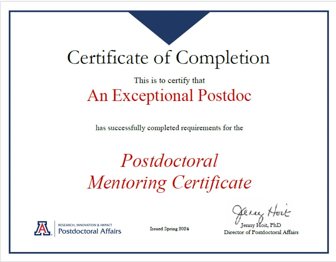 Postdoctoral Mentoring Certificate | Postdoctoral Affairs